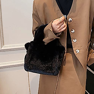 Fluffy Tote Bag for Women Plush Shoulder Fashion Autumn Winter Luxury Faux Fur Soft Girls Fuzzy Purse Overlarge Hobo Handbag