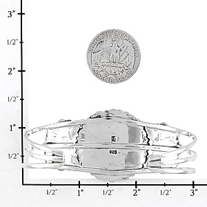 Southwest Style Genuine Turquoise 925 Sterling Silver Cluster Bracelet (Turquoise)