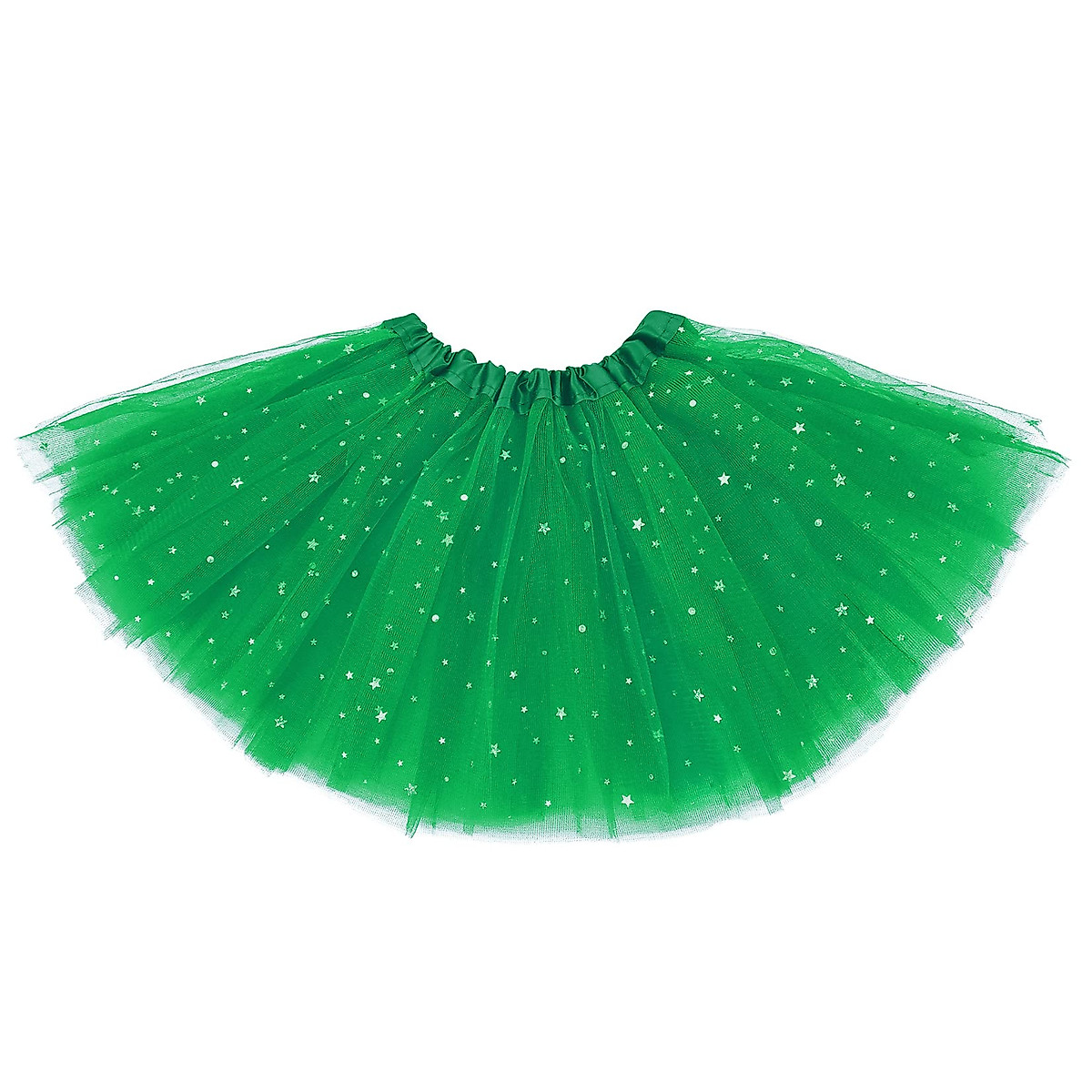 Century Star Girls Sparkle Tutu Skirt Tulle Ballet Skirts 3 Layers Princess Tutu for Toddler Kids Baby Party Dress Birthday Halloween 2-8T Cute Green