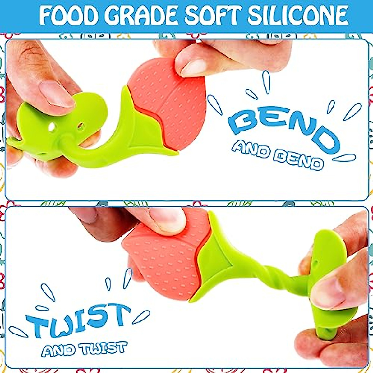 Teething Toys for Babies 6-12 Months(5 Pack), Tinabless Baby Teething Rings Set, Natural Organic Freezer Safe for Infants and Toddlers, Silicone Teethers for Babies 0-6 Months