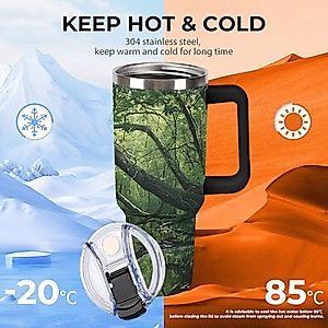 An Ancient Swamp Insulated Stainless Steel Travel Mug, 40 Oz Tumbler with Handle And Straw Double-Wall Vacuum Coffee Cup, Leak-Proof Lid, Keeps Drinks Hot/Cold for Hours