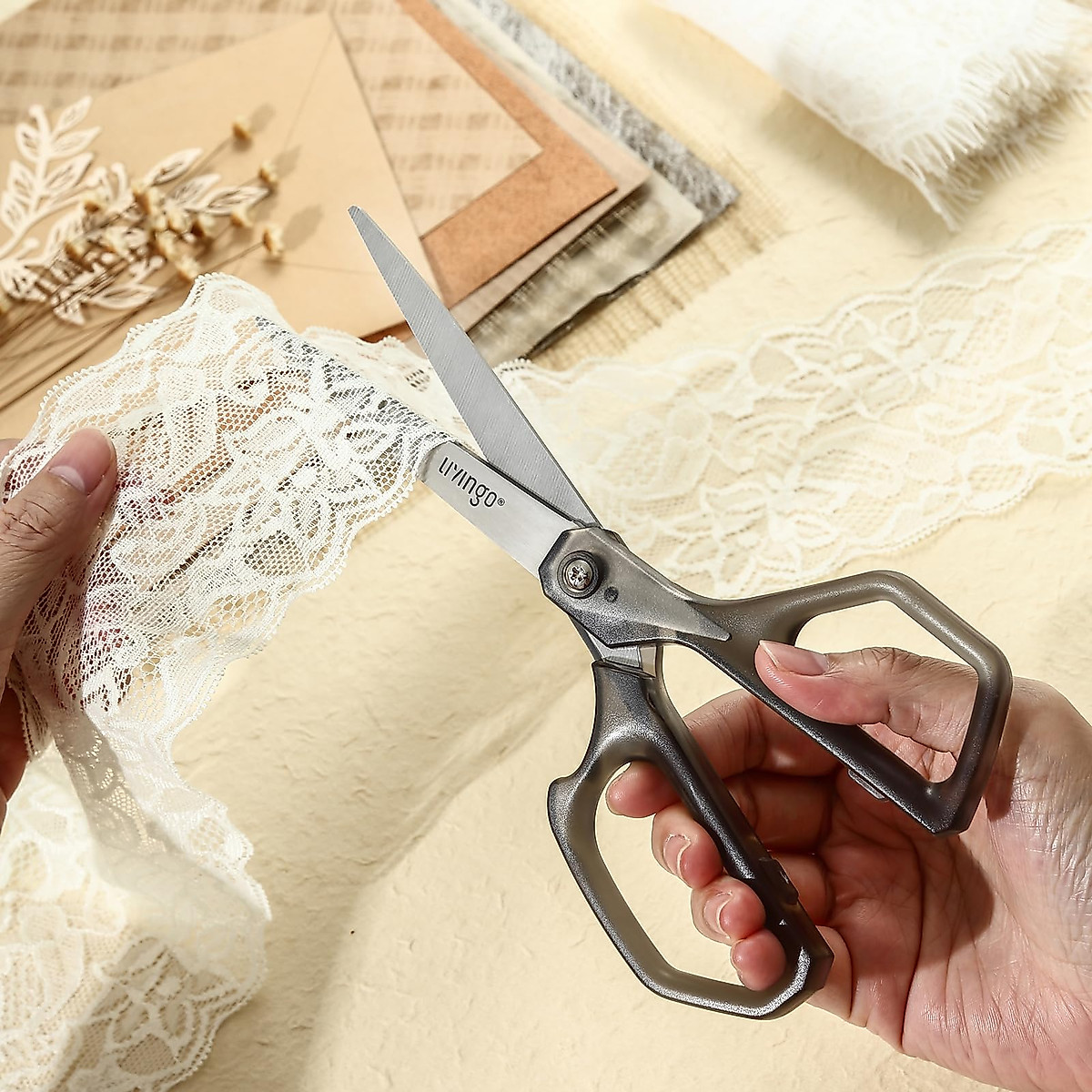 LIVINGO Scissors All Purpose for Office - 3 Pack 8 Inch Sharp Stainless Steel Heavy Duty Fabric Paper Cutting Shears for Crafts, Sewing School Home Use