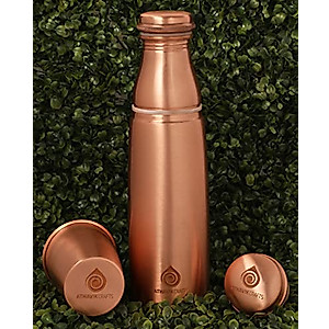 Athavik Crafts Water Bottle 34 Oz Copper Bottle Water with Lid, Ayurvedic Copper Drinking Vessel, Copper Water Vessel, Water Bottle Large Leak Proof
