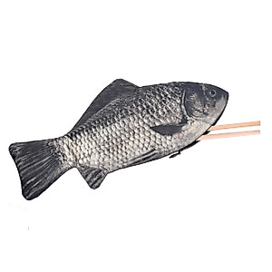 Emulation Fish Shape Creative Pencil Case Pen Bag Coin Purse Phone Bag with Simulated Lining Inside Padded Thick Foam with 12pcs Color Pencil Gift