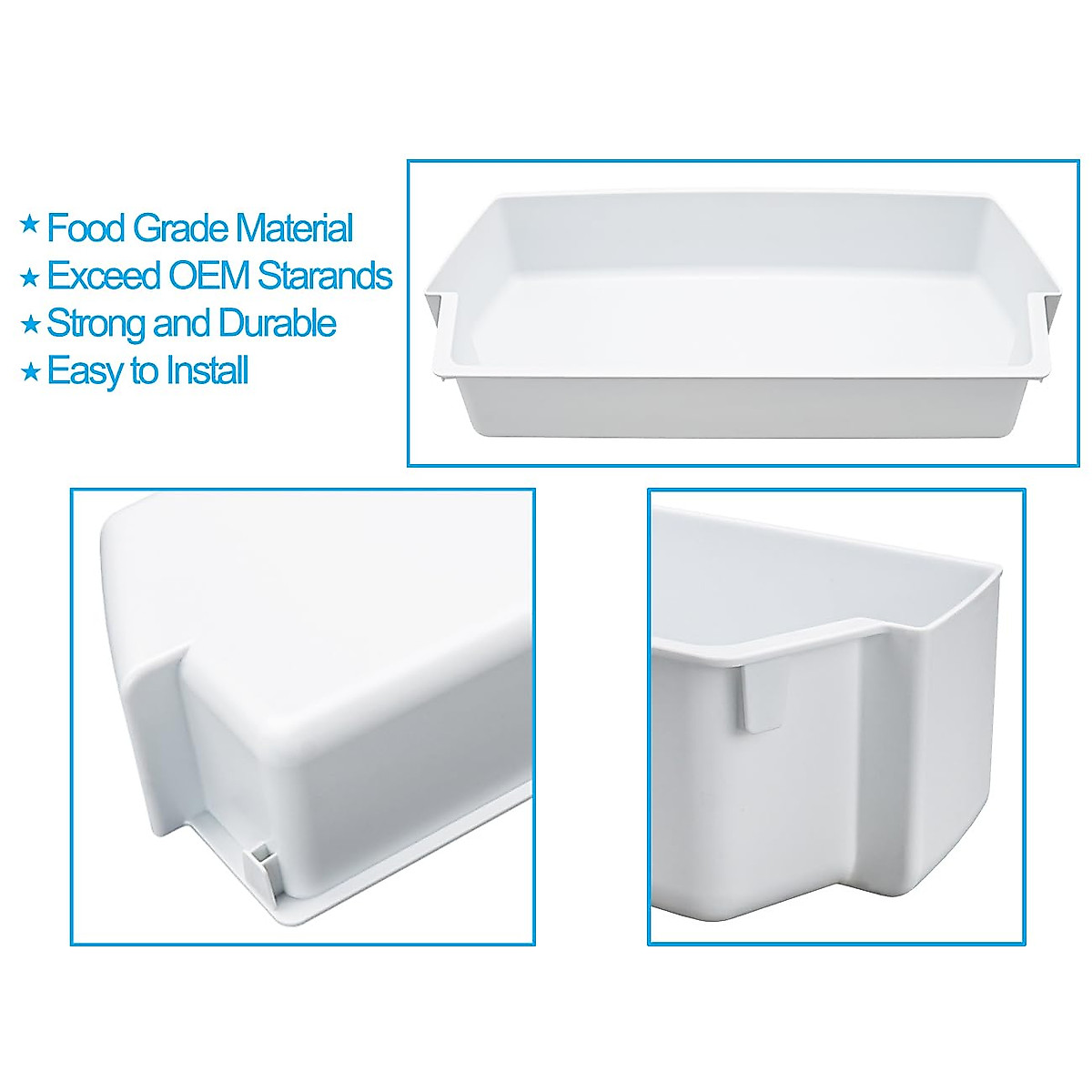 Siwdoy 2187172 Door Shelf Bin Compatible with Whirlpool Kenmore Amana Refrigerator Replaces WP2187172, 2187194K, AP3853103, PS328468, White