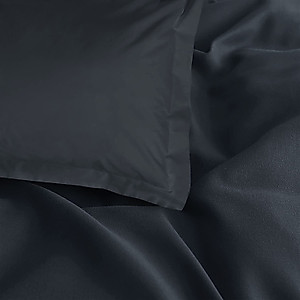 MOONLIGHT20015 Grey Duvet Cover Full - Soft 3 Piece Quilt Cover Brushed Microfiber Bedding Duvet Covers with Button Closure, 1 Full Size Duvet Cover 80x90 inches and 2 Pillow Shams