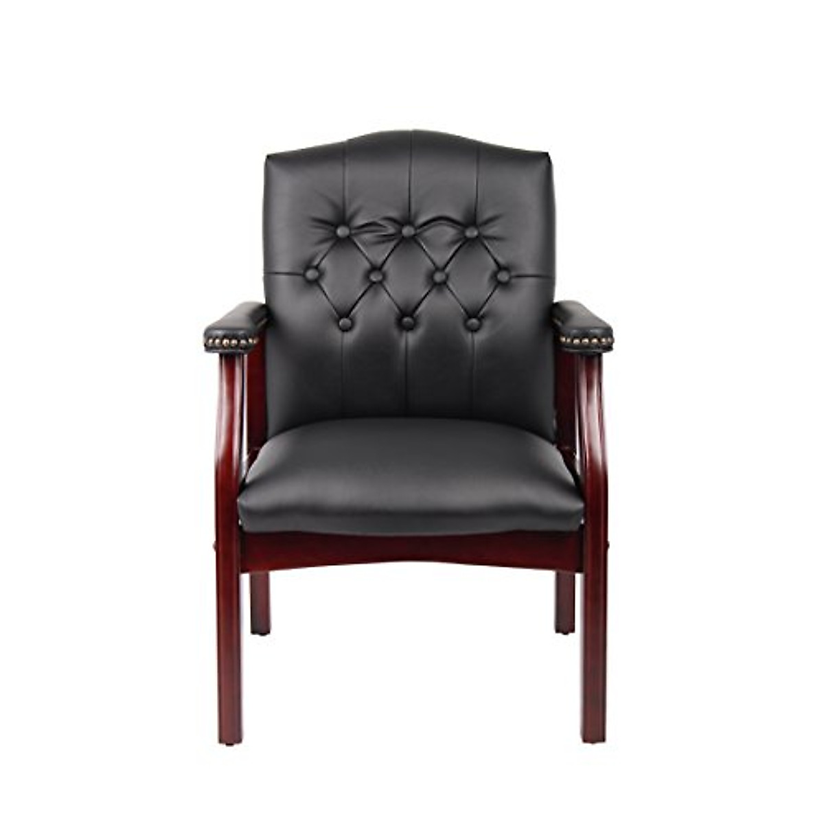 Boss Office Products Ivy League Executive Guest Chair, Vinyl, Black
