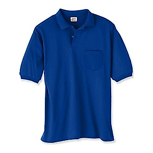 Hanes Men's Cotton-Blend EcoSmart® Jersey Polo with Pocket