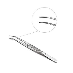 Stainless Steel Tweezers, with Curved Serrated Tip Multipurpose Tweezers Sewing Machine Tweezers Forceps for Craft Repairing (2PCS)