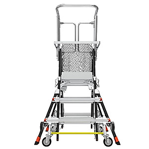 Little Giant, 18503-240, Adj. Cage Platform Ladder, 5 Ft., Fbrglss