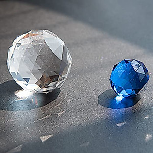 12 inch Gazing Ball Spiral Tail, Prefdo Stainless Steel Wind Spinner Stabilizer with 2 Glass Balls Prism and Hanging Swivel Hook for Outdoor Yard Garden Decoration(Royal Blue)