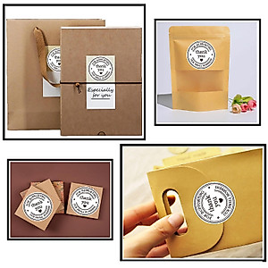 1.5" Round Thank You Stickers - Printed Thank You for Supporting Our Small Business Stickers with Hearts - 500 Thank You Labels Per Roll