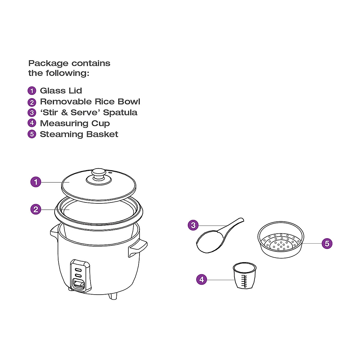 Salton 6 Cup Automatic Rice Cooker, 6 cups cooked / 3 cups Uncooked, Black, Stainless Steel