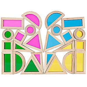 TickiT Rainbow Blocks - Set of 24 - Sensory Blocks for Toddlers Aged 12M+ - Colorful Montessori Stacking Shapes - First Building Blocks