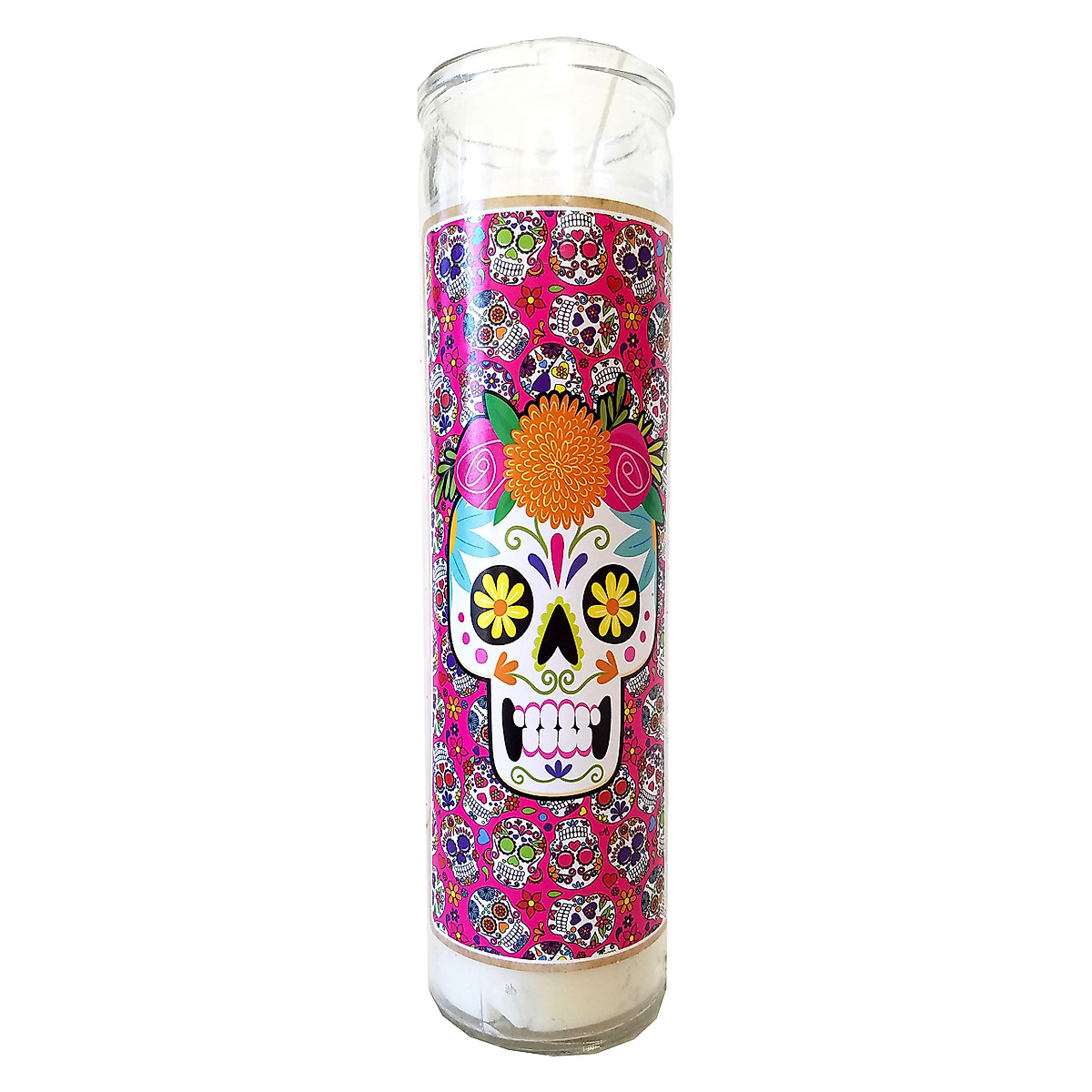 Cinco de Mayo White Skull Devotional Candle