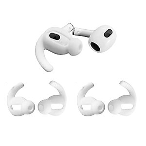 Zotech 2 Pairs AirPods 3 Ear Hooks Covers with Storage Pouch [Not Fit in Charging Case] Anti Slip Wings Ear Covers, Grip Tips Accessories Compatible with Apple AirPods 3rd Generation (White, Medium)
