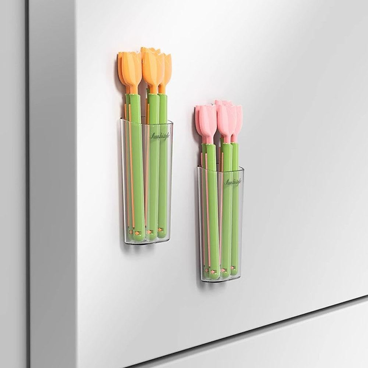 GHRYTY Food Sealing Clip,Food Bag Chip Clips,Tulip Shape Sealing Clip with Magnetic Storage Box,Food Sealer Clamp,Food Package Sealer,Chip Bag Clips for Home, Office, School(Pink)