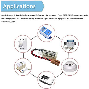 EVA(12-Pack) CR14250SE 3V 1800mAh Lithium Battery Replacement for Sanyo FDK 1/2AA PLC Battery 1747-BA Backup Power Supply with Brown Plug