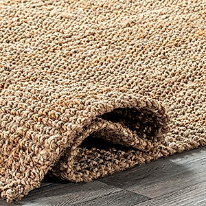 nuLOOM Ashli Handwoven Solid Jute Runner Rug, 2' 6" x 10', Natural