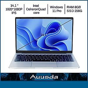 Auusda Laptop Bundle: 14.1"& 15.6", 3TB SSD+MicroSD, Windows 11 Pro, Ryzen 7 & Celeron J4105