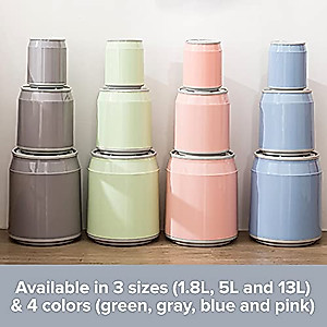Soda Can Trash Bin - One Press Trash Can with Lid - Waterproof Plastic Garbage Can w/ Removable Top Cover - Kitchen Trash Can - Bathroom Wastebasket 9.8"x11.8" Large Trash Can - 13L/3.4Gal Capacity, Pink