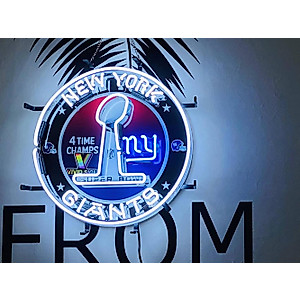 Queen Sense 16"x16" New York 4 Times Champions Neon Sign Light Lamp with HD Vivid Printing Tech Artwork A120NYG4TSBCVVD