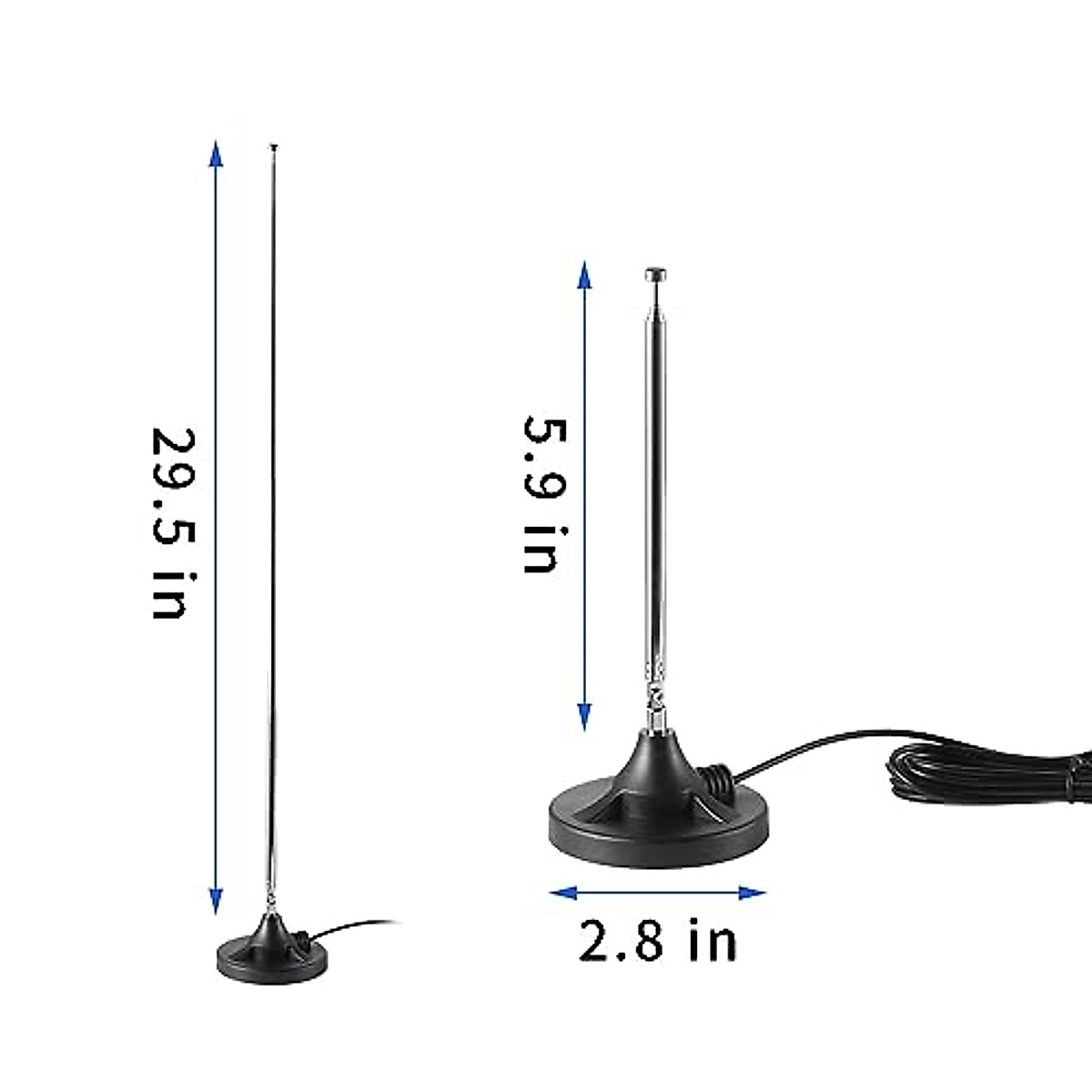Amplified FM Radio Strong Magnetic Base Telecopic Antenna for Yamaha Pioneer Marantz Sherwood Bose Wave Music System FM Radio Bluetooth Home Stereo Receiver AV Audio Video Home Theater Tuner，Eifagur