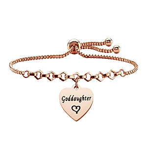 LQRI Godmother Goddaughter Bracelet Christian Baptism Gift for Godmothers Goddaughters Religion Jewelry (goddaughter)