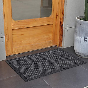 Amagabeli Large Outdoor Door Mats Rubber Shoes Scraper 36" x 24" for Front Door Entrance Outside Doormat Patio Rug Dirt Debris Mud Trapper Waterproof Out Door Mat Low Profile Washable Carpet BG038