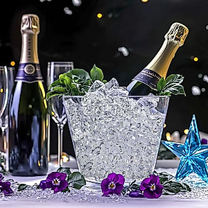 Fake Ice Cubes 750 PCS Clear Acrylic Rocks Vase Fillers for Centerpieces,Crystal Gems Stones Dazzlers Diamonds for Decor Photography Prop,Arts Crafts,Table Scatter,Home Decoration