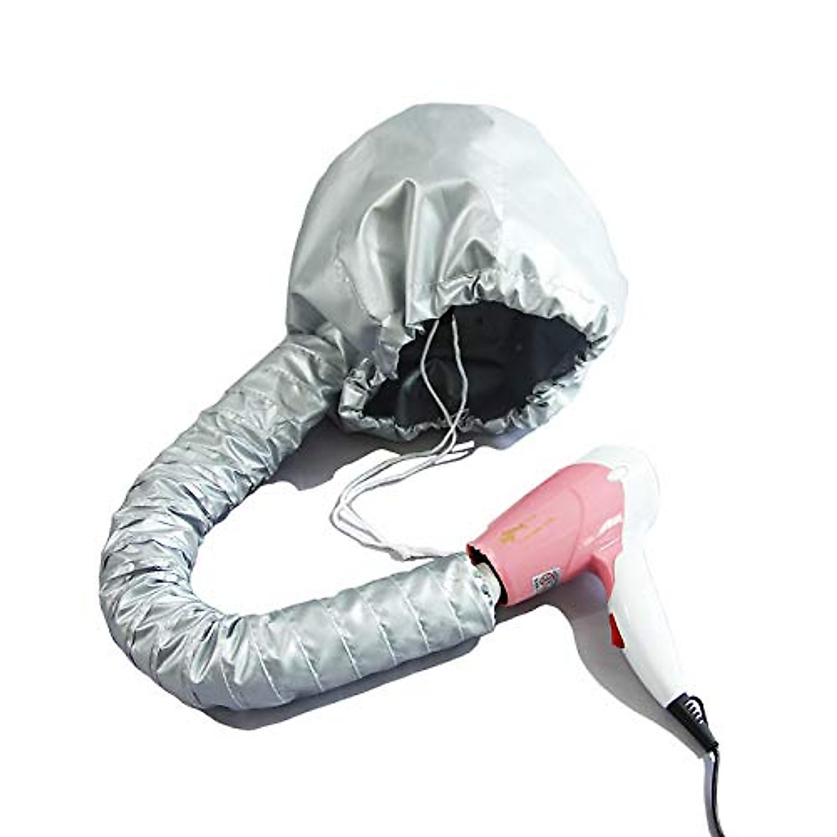 XUELI Portable Soft Hair Drying Cap Hair Dryer Home Barbershop Oil Cap Salon Hairdressing Hat Bonnet Caps Attachment Hair Care Perm Helmet Hair Steamer (Silver)