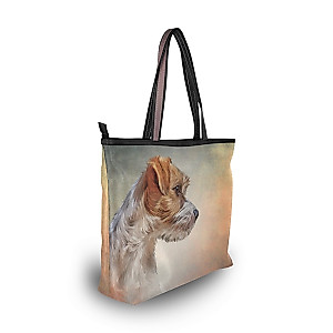 My Daily Women Tote Shoulder Bag Jack Russell Terrier Dog Handbag Large