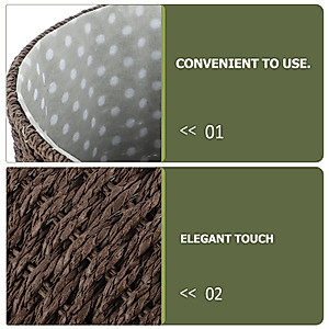 VOSAREA Wicker Trash Can Rattan Waste Basket Garbage Cans Waste Paper Bin Laundry Basket Wastebasket Garbage Bin Rubbish Basket Sundries Basket for Bathroom Coffee