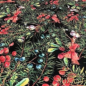 Christmas Ornamentals Floral Pattern Upholstery Fabric(200x140cm)-HDTF-1200-200