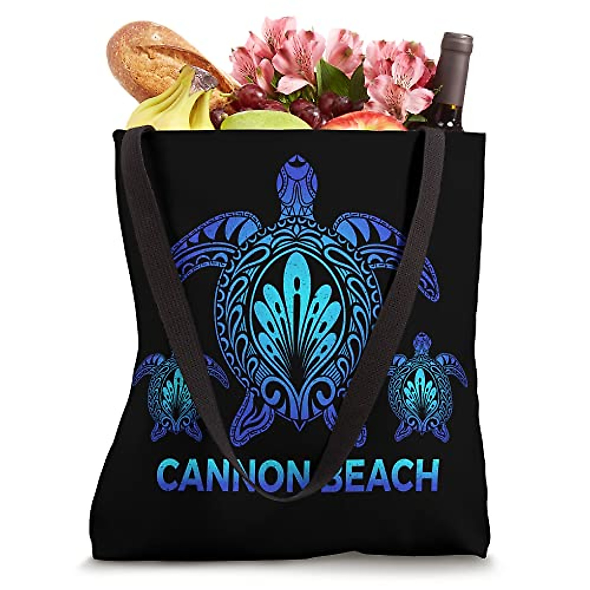 Vintage Cannon Beach Oregon Ocean Blue Sea Turtle Souvenirs Tote Bag