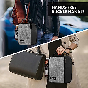 opux Lunch Box for Men, Insulated Lunch Bag for Women, Soft Lunchbox for Adult Work Office with Pocket and Clip On Handle, Reusable Compact Lunch Cooler Pail (Grey)