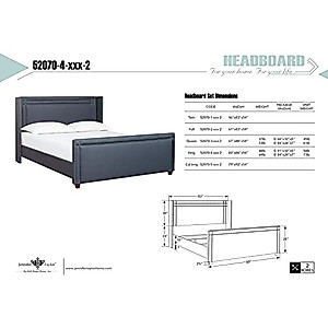 Jennifer Taylor Home Elle Collection Modern Upholstered King Size Bed Frame, Nailhead Trim, Silver Gray