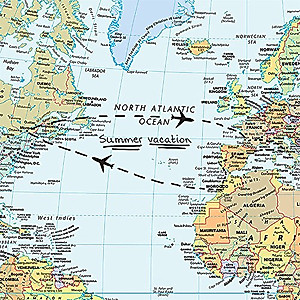 WallPops WPE99074 World Dry Erase Map, Multicolor