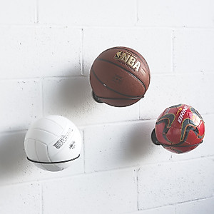 Wallniture Sporta Wall Mounted Ball Storage Sports Ball Holder Rack Display Storage Steel (Black)
