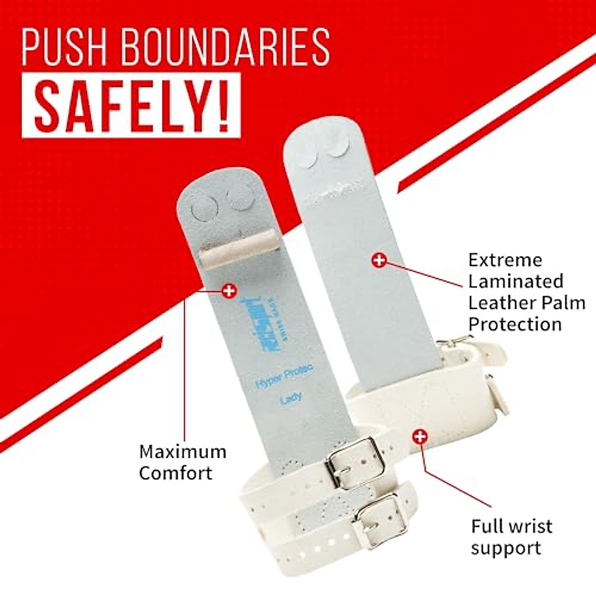 Reisport Ladies Protec Hyper Buckle Uneven Bar Grips, Gymnastics, Medium