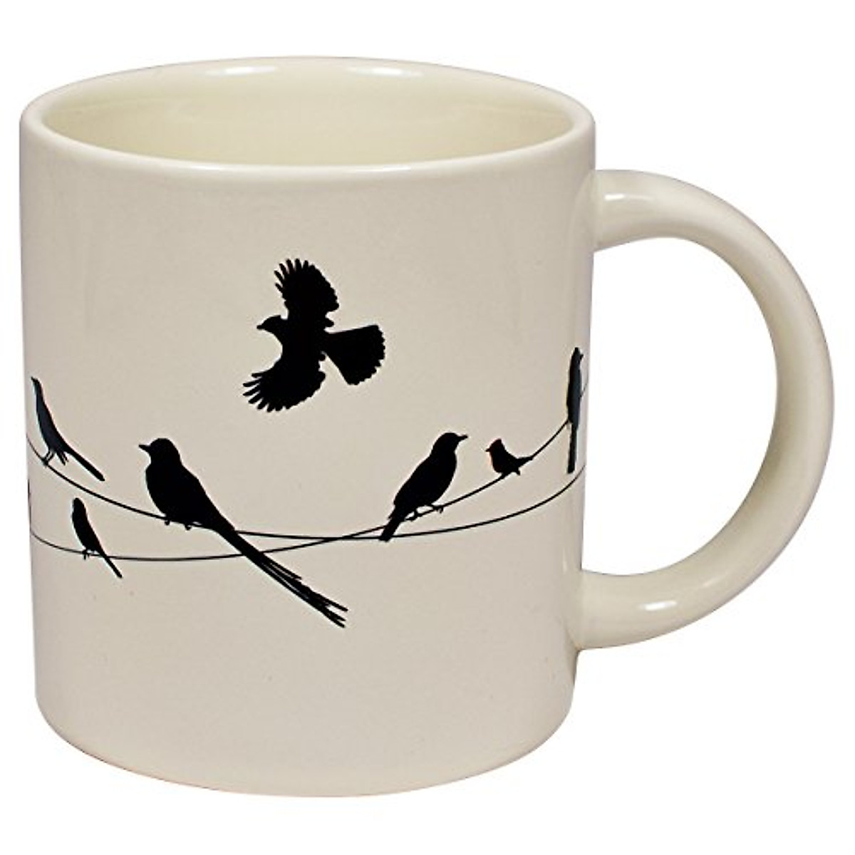 Birds on a Wire Heat Changing Mug - Add Coffee and Colorful Birds Appear