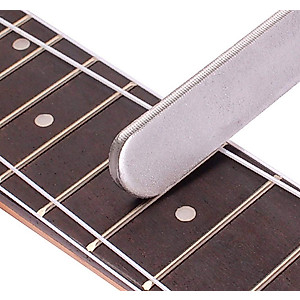 Guitar Luthier Tool Kit Included 1 Pcs Guitar Fret Crowning Luthier File, 1 Pcs Stainless Steel Fret Rocker, 2 Pcs Fingerboard Guards Protectors and 2 Grinding Stone for Guitar