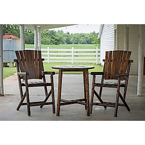 Leigh Country Bar Arm Chair with Star, Solid Back