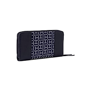 Tommy Hilfiger Antonella II Zip Around Wallet Square Monogram Jacquard Navy/White One Size