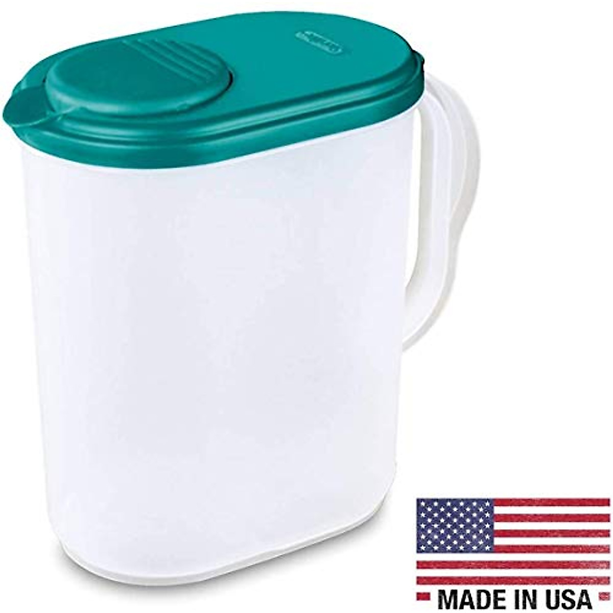 Tribello Pitcher with Lid 1 Gallon, Slim Clear Plastic Water Pitcher with Pivot-top Spout Lids, Iced Tea Pitcher for Fridge, Freezer/Dishwasher Safe, and BPA/Phthalate Free - Made in USA