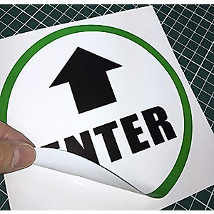 Outdoor/Indoor 6" X 6" - Enter & Do Not Exit - Door Warning Sign Vinyl Label Decal Sticker - for Front & Back Side of Door of Business Store, Shop, Cafe, Office, Restaurant - Back Self Adhesive Vinyl