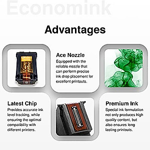 Economink 64XL Black Ink Cartridge, Remanufactured Replacement for HP 64 HP64 Worked with HP Envy Photo 7855 7155 6255 7164 6222 6252 7134 7830 7864 7800 6230 6220 6234 7120 Tango Smart Printer