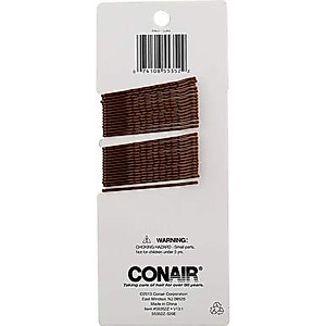 Conair Color Match Bobby Pins, Brunette, 1-Pack of 90-Pieces