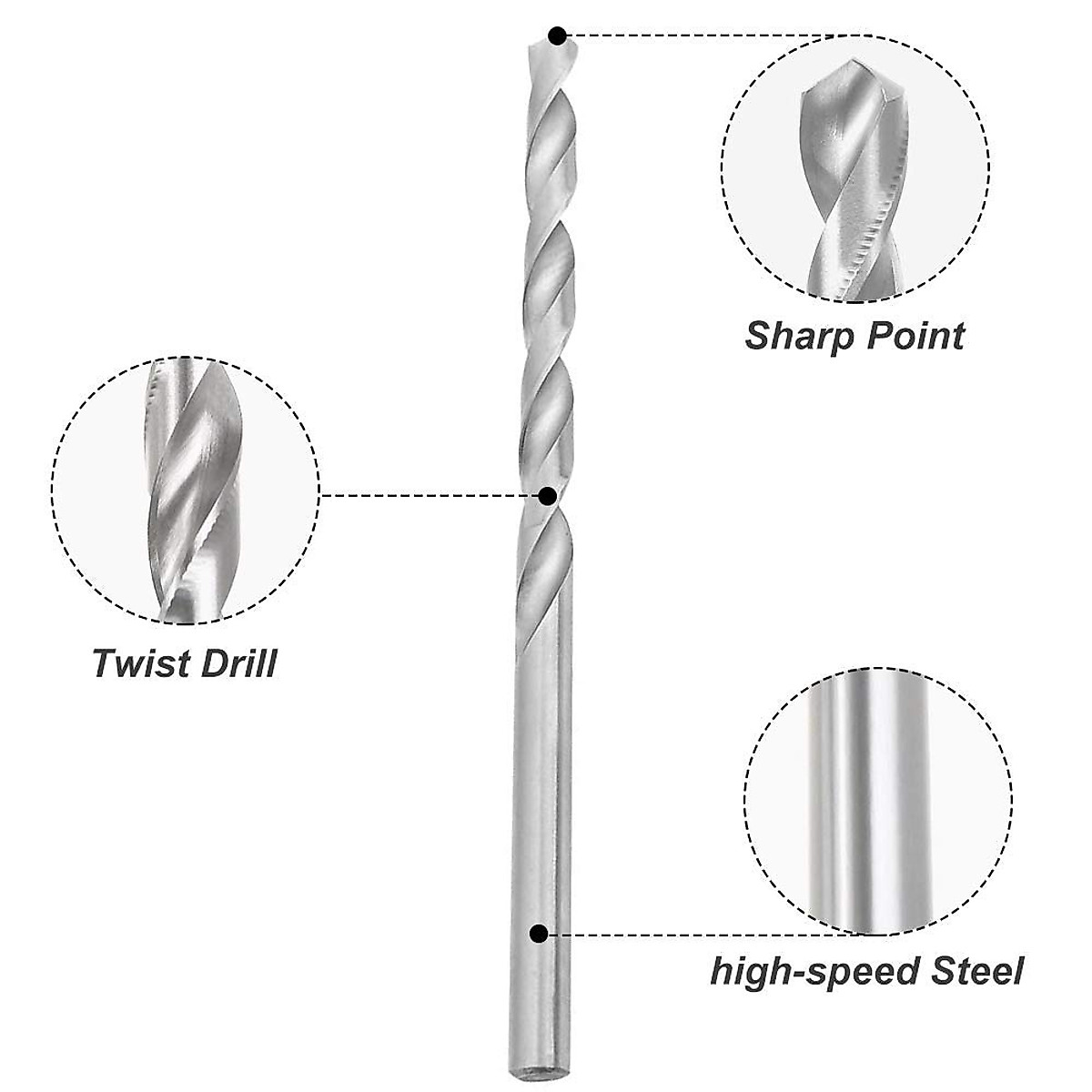 Utoolmart Twist Drill High Speed Steel Bit, Mini Twist Drill Bits Set, Jobber Small Twist Drill Bits, 7.9mm Twist Drill, HSS-4241 Twist Drill Bit Set, for Steel Aluminum Alloy, 1 Pcs