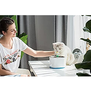 Generic Pearl Garden Rectangular Shaped Pet Fountain 2.5L Large Capacity Stainless Steel Tray (Blue) PD998